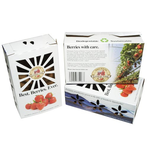 Sample of Custom Printed Paper Clamshell Produce Containers