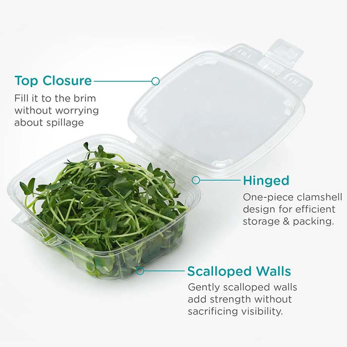 Good Natured 12 oz Tamper Evident PLA Clamshell Containers | BDV09030