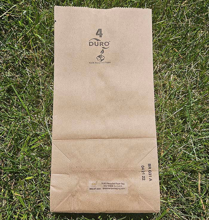 Duro 4# SOS Paper Bags Recycled Kraft | 5x3x9.75 | 18404