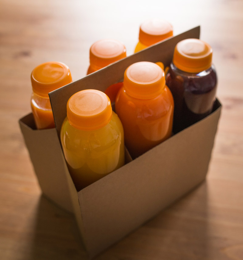 Sample of 6-pack Paper Juice Bottle Carriers
