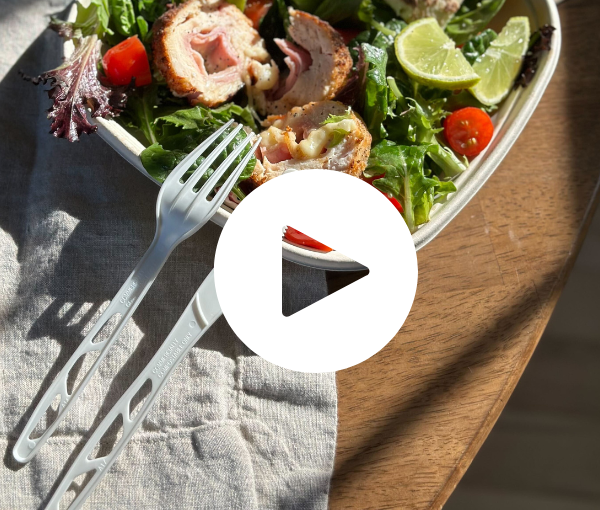 6" Wrapped Compostable Fork & Knife Set w/ Napkin | GSP-FK-WN