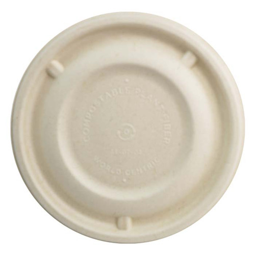 Sample of World Centric Fiber Lids for 8-16 oz Round Fiber Bowls
