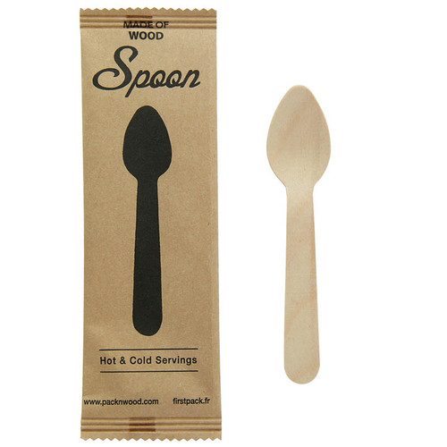 4.3" Wrapped Mini Wooden Tasting Spoons | 210CCB11W