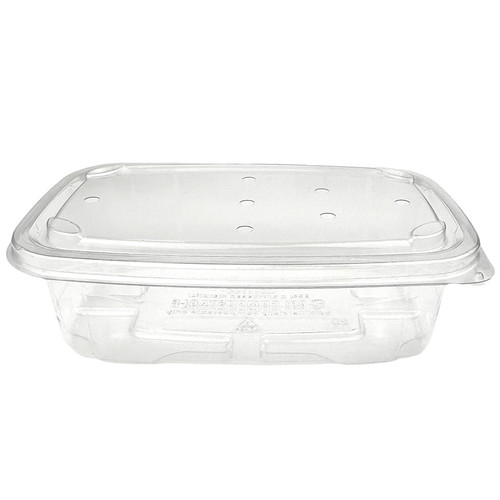 Sample of 12 oz Compostable PLA Vented Berry Clamshell Containers