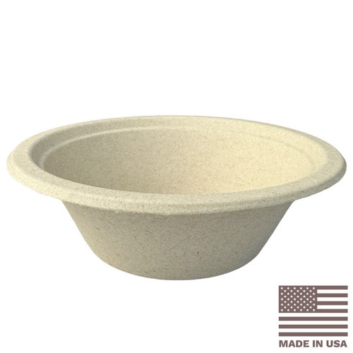 Sample of 16 oz Made in USA Compostable Fiber Round Bowls