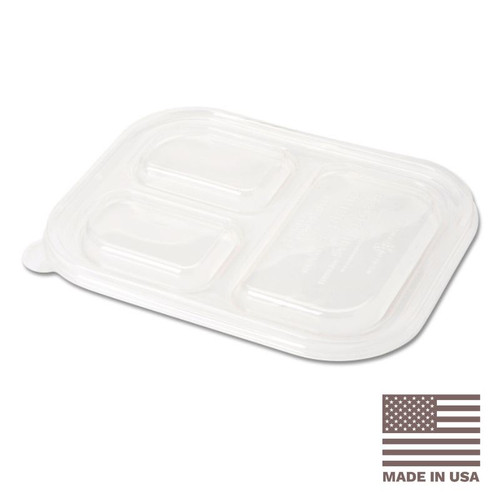 PLA Clear Lids for 10x7.5" World Centric Fiber Trays | TRL-CS-10T