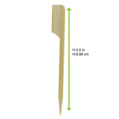 3.5" Bamboo Paddle Picks Wholesale | 209BBTG90