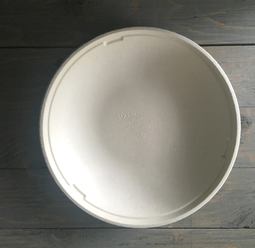 Sample of 36 oz Compostable Fiber Shallow Bowls