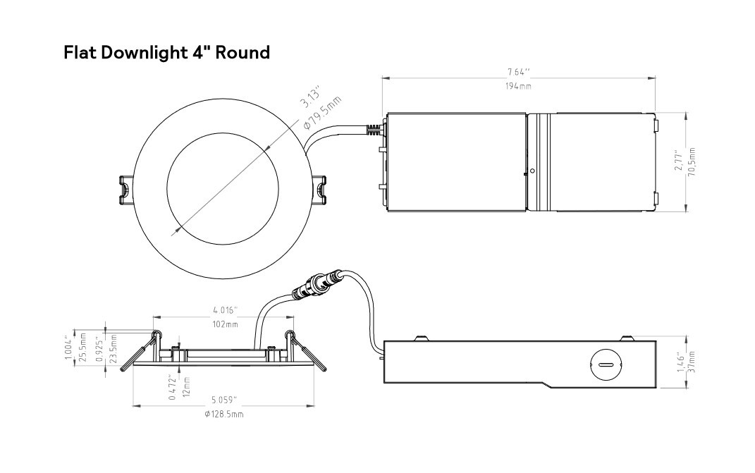 (case of 12) Philips Lightolier Flat LED Downlight Round 4 inch ...
