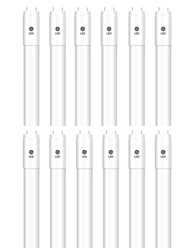 (12 tubes) GE LED Tube T8, 48 inch, 3000K warm white, 15 watts, 1800 ...