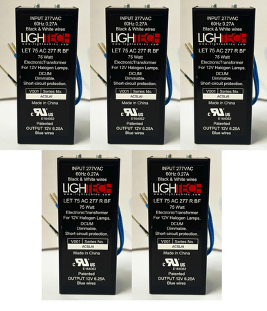 (quantity of 5) GE LighTech 66955 LET-75-AC-277-R-BF, Halogen ...