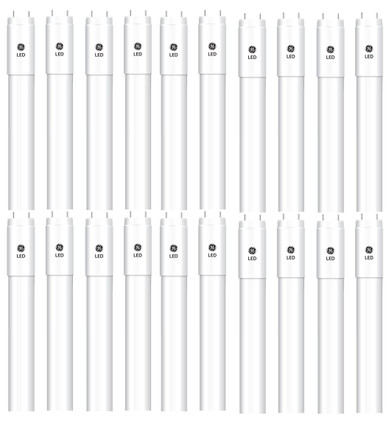 (case of 20) GE LED Type B, 48 inch LED Tube, Double Ended T8 Glass ...