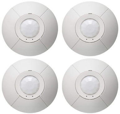 (case of 4) Lutron LOS-CIR-450-WH Motion Sensor, Infrared Ceiling Mount ...