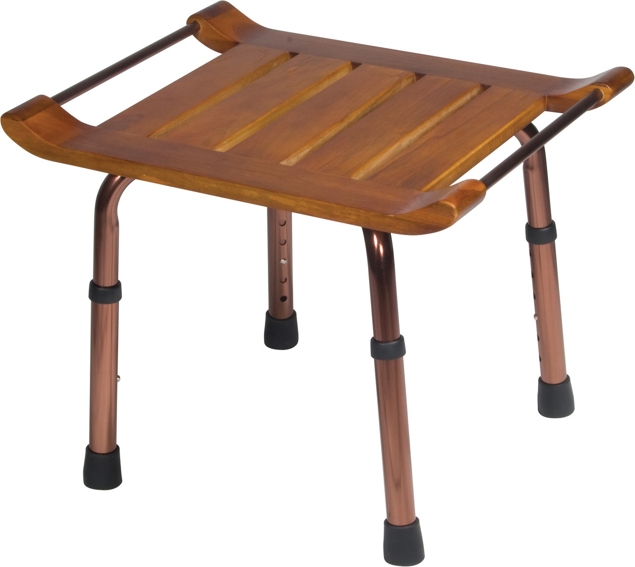 Drive Medical Adjustable Height Teak Bath Bench Stool - SafeWell ...
