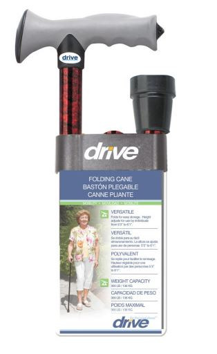 Drive Medical Adjustable Aluminum Folding Canes with Gel Grip
