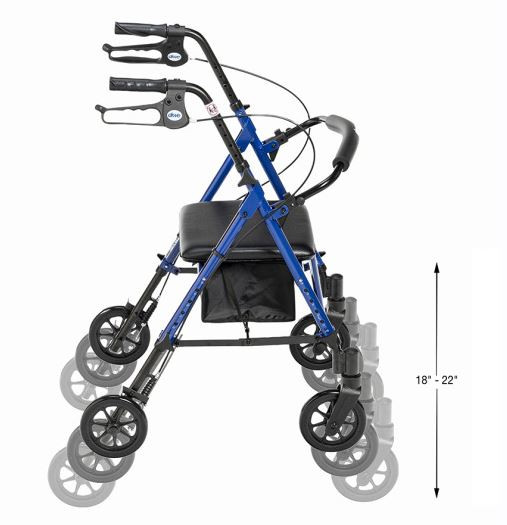 Drive Medical Adjustable Height Rollator with 6" Wheels - SafeWell ...