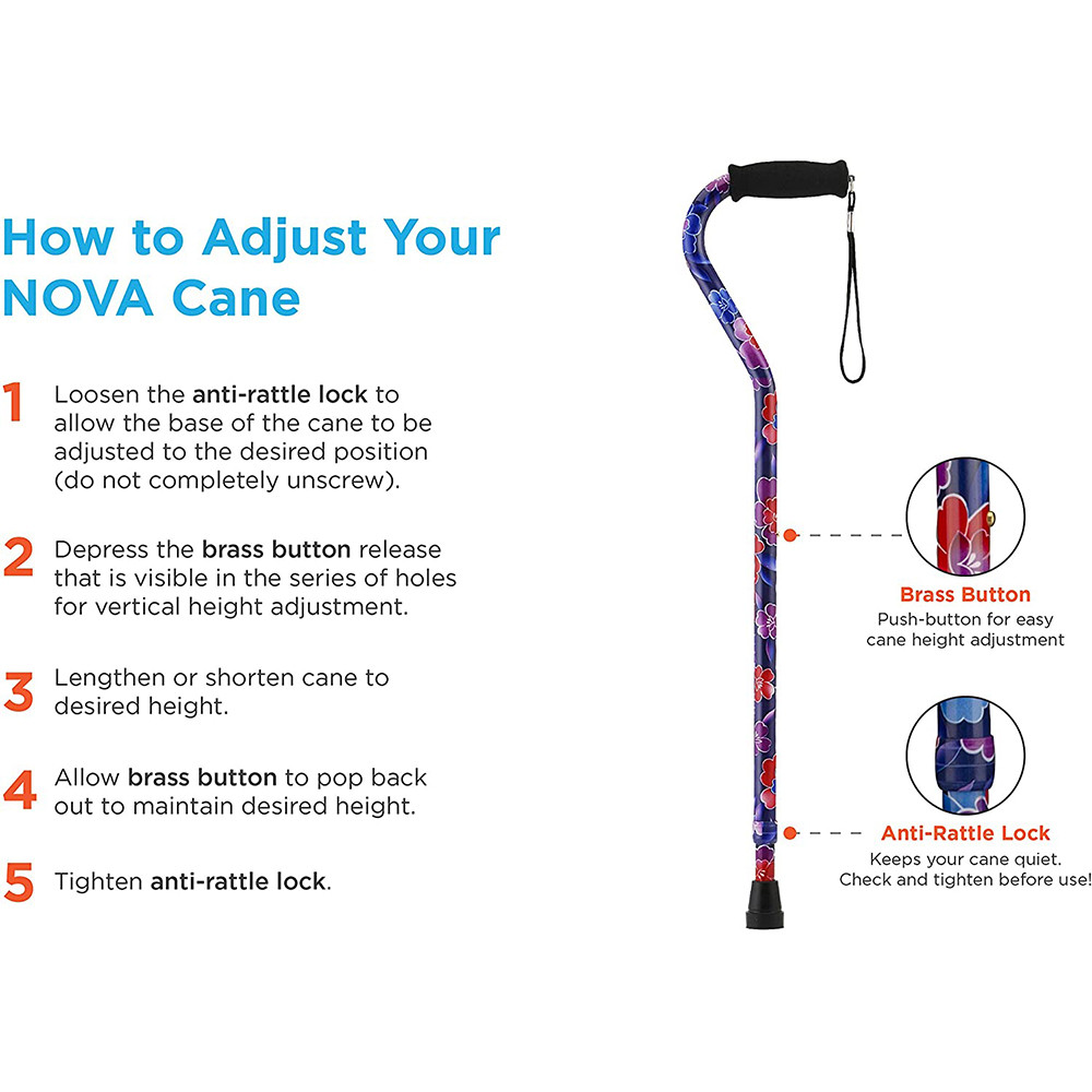 Nova Offset Cane with Strap