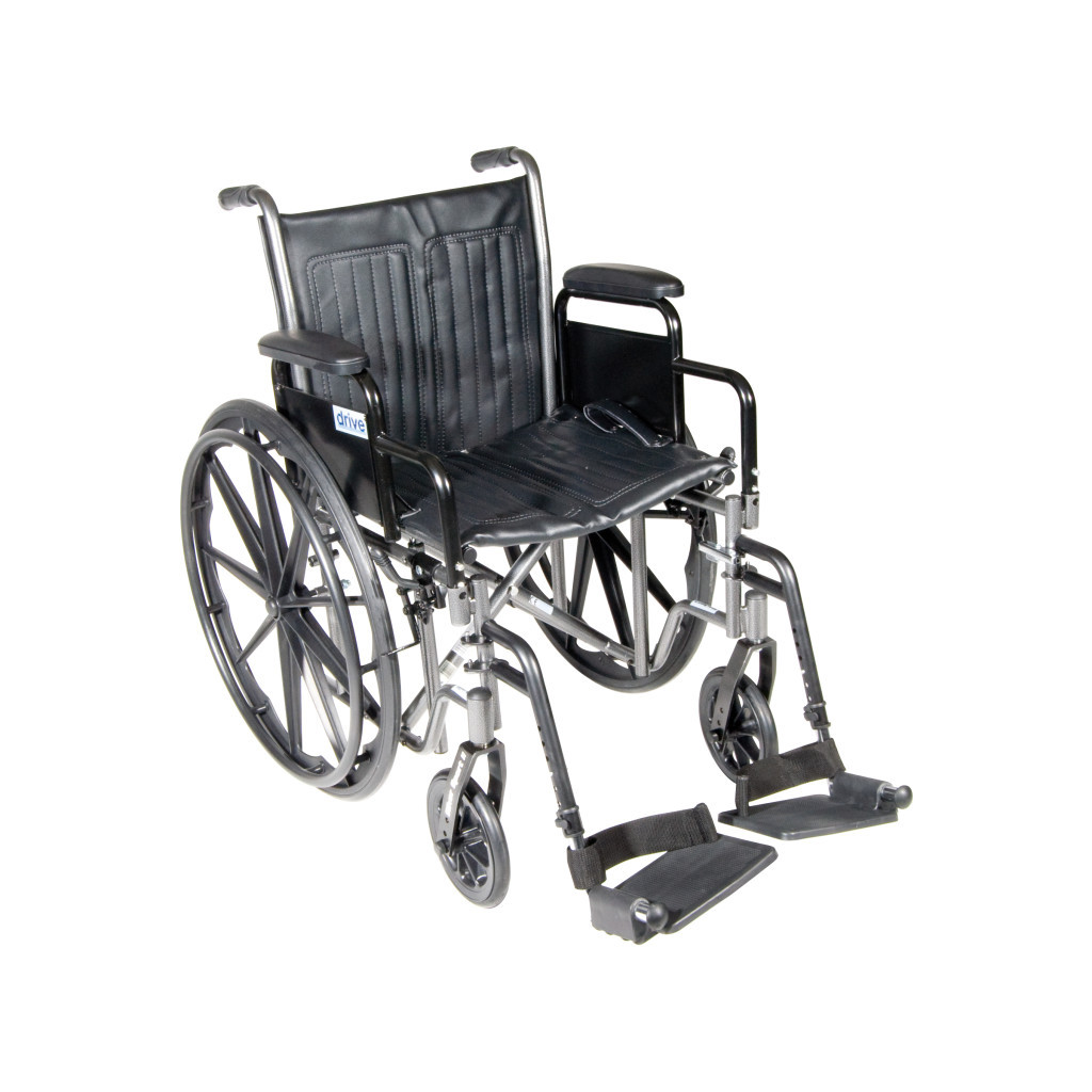 Drive Medical Silver Sport 2 Wheelchair with Swing Away Leg Rests