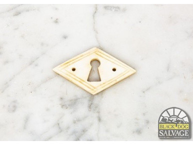 Faux Bone Keyhole Escutcheon, 2"W Diamond Shaped with Edge Detail ...