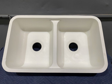 Double Basin Undermount Sink, Solid Surface, 30.0625 x 18.125 Formica ...