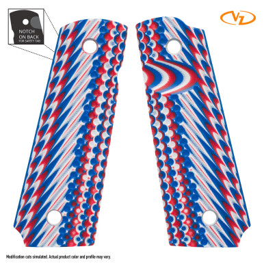 VZ Operator II - Red, White, & Blue - Thumb Notch - Ambi - VZ Grips