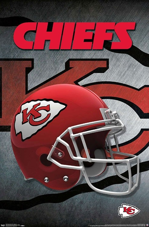 NFL Kansas City Chiefs - Helmet Poster - 22.375" x 34" - The Blacklight ...
