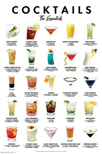 Cocktails - The Essentials Poster Print (24x36) - The Blacklight Zone