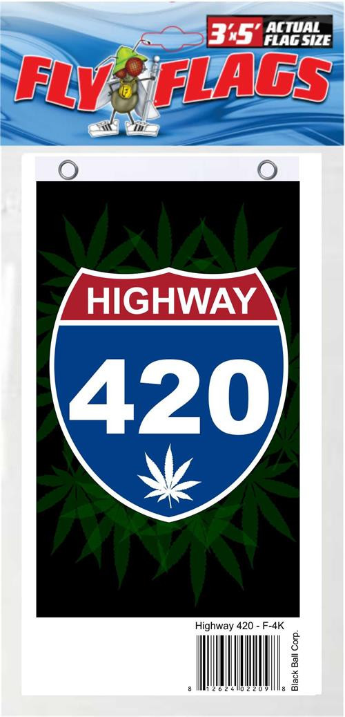 Highway 420 Fly Flag 3' x 5' - The Blacklight Zone