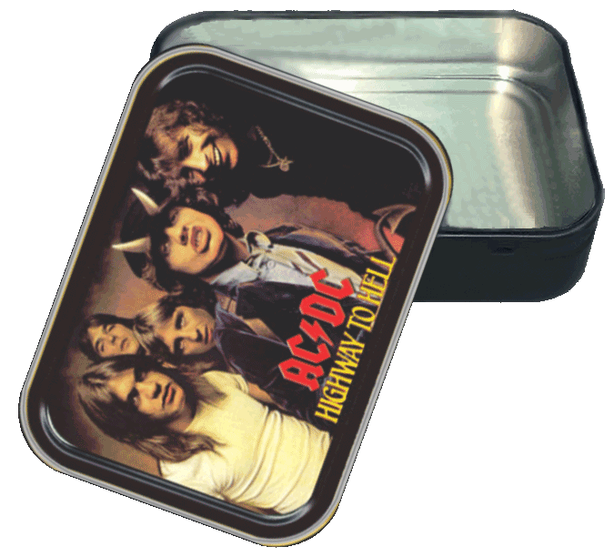 AC/DC Highway to Hell Stash Tin Storage Container 4.37" L x 3.5" W x 1 ...