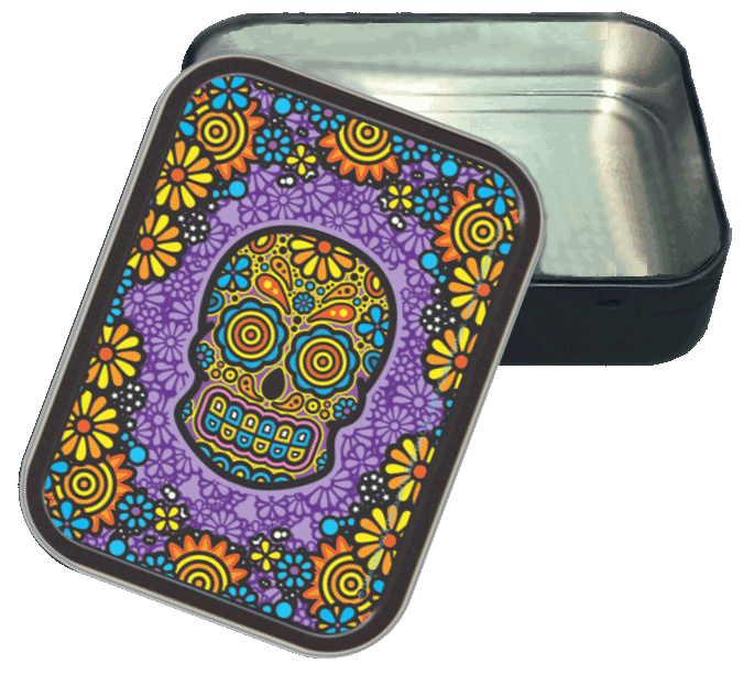 Day of the Dead Stash Tin Storage Container 4.37" L x 3.5" W x 1" H ...