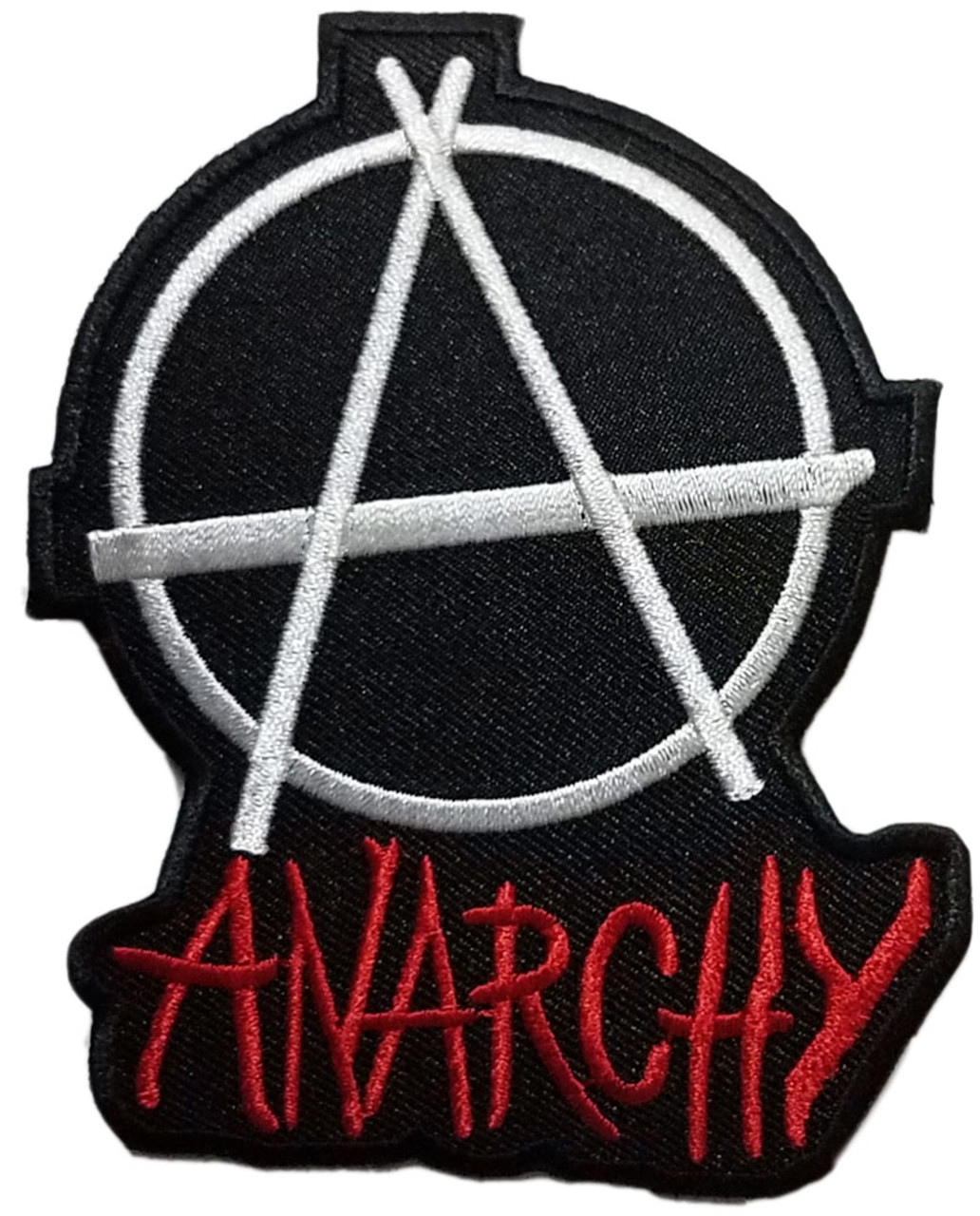 Anarchy Embroidered Sew On Patch - 3" X 4" - The Blacklight Zone