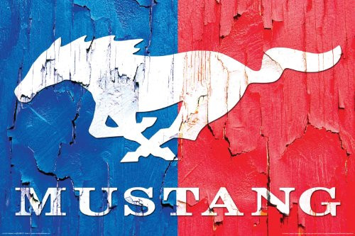 Ford Mustang Logo Poster 36" x 24" - The Blacklight Zone