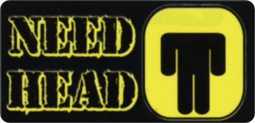 Need Head - 3 1/2" X 2 1/2" - Sticker - The Blacklight Zone