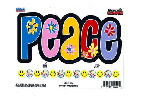 Peace - Sticker - 6" x 4" - The Blacklight Zone