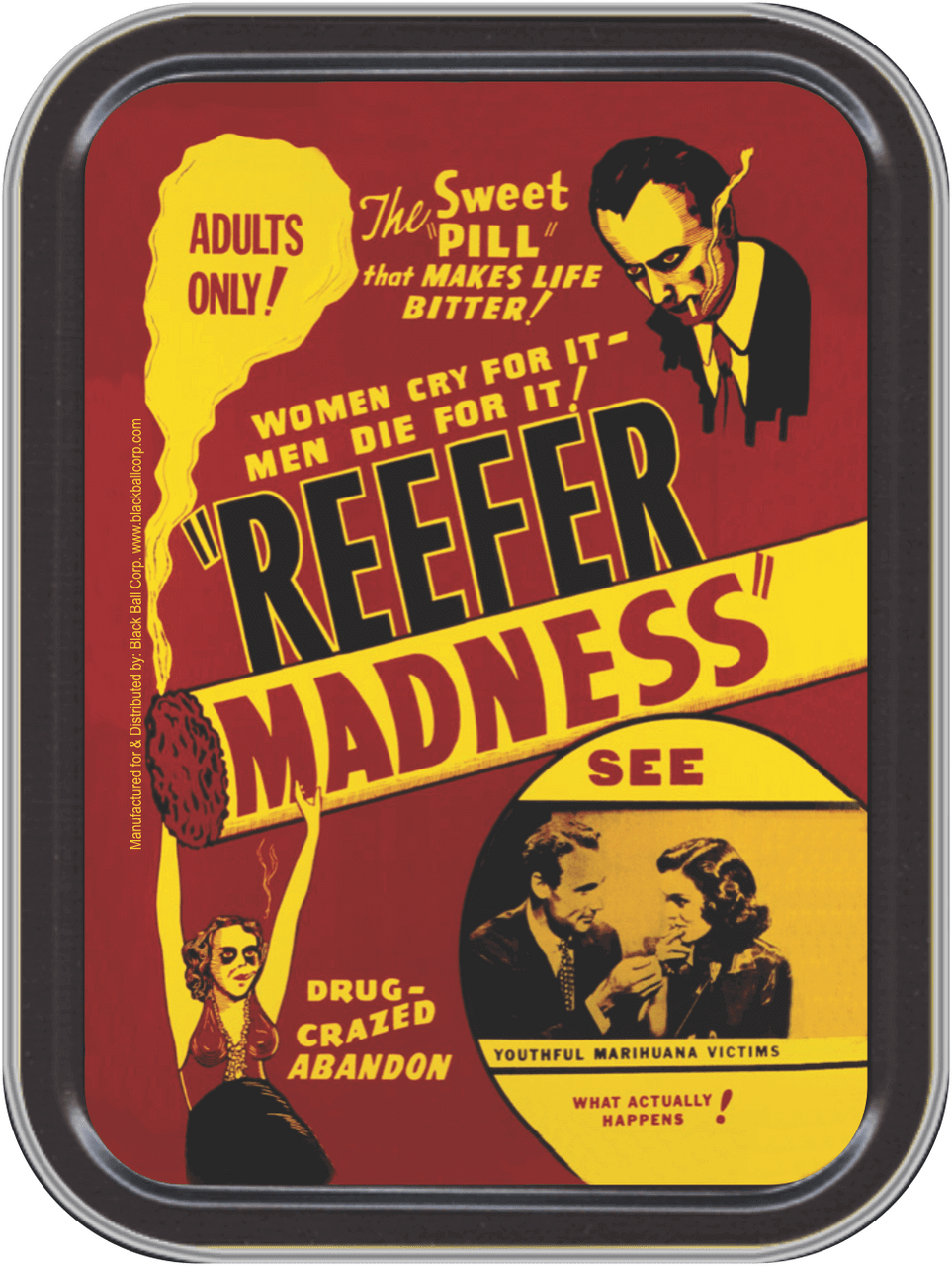 Stash Tins - Reefer Madness Storage Container 4.37" L x 3.5" W x 1" H ...