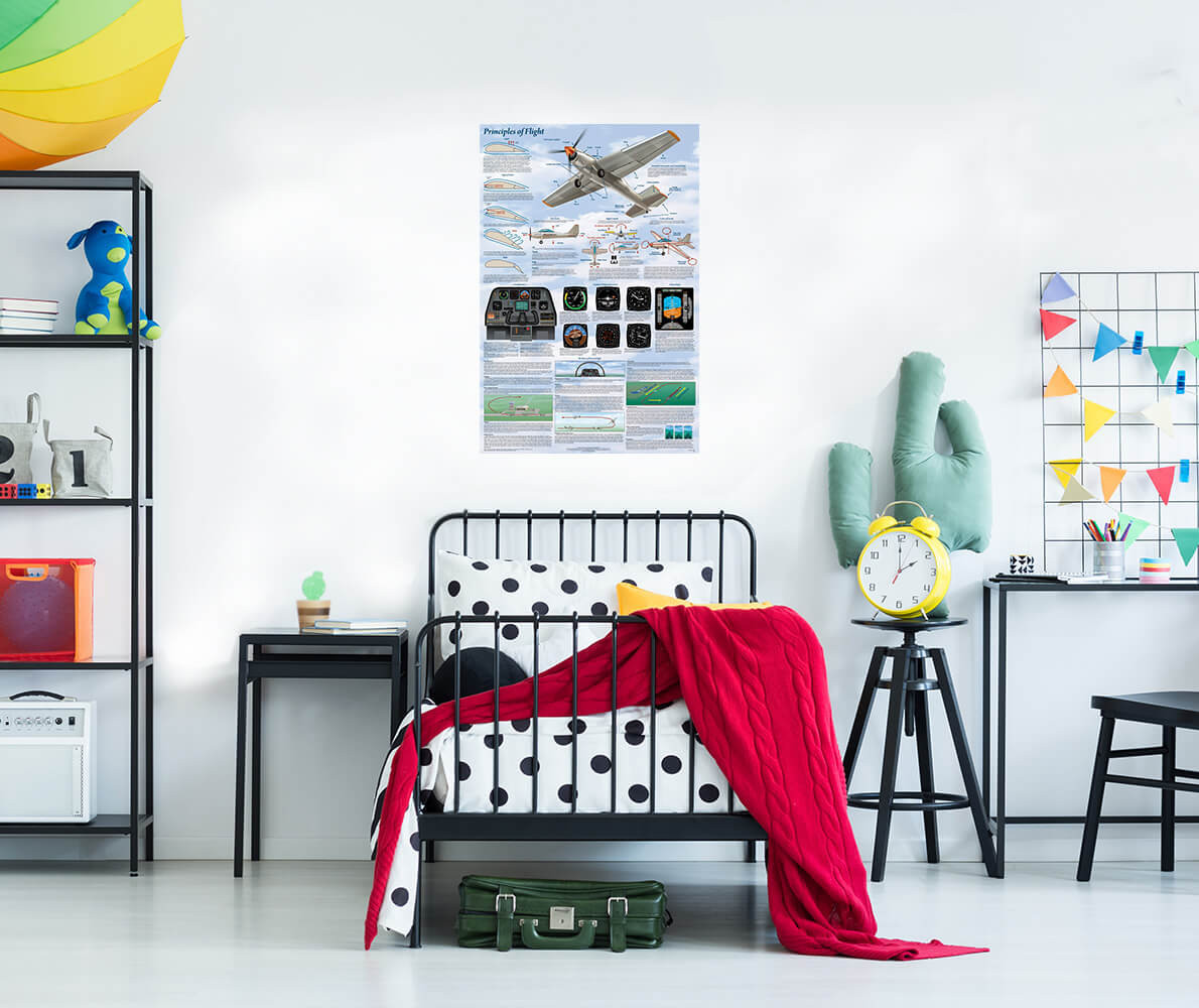 Principles of Flight Aviation Educational Poster 24x36 - The Blacklight ...