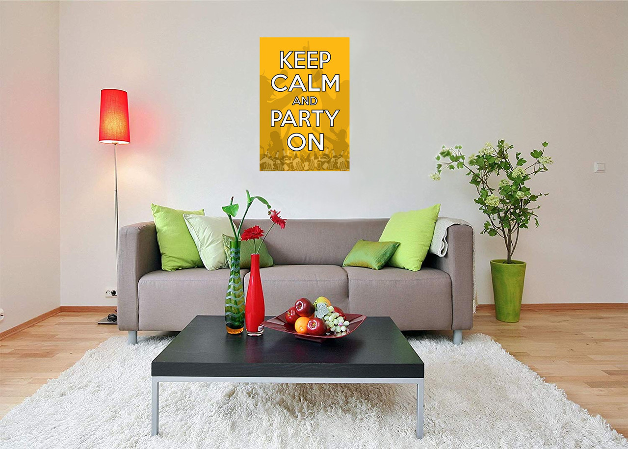 Keep Calm & Party On Poster 24in x 36in - The Blacklight Zone
