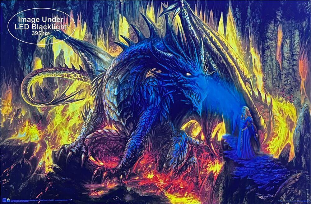 Dragon of Labyrinth Non-Flocked Blacklight Poster 36" x 24" - The ...