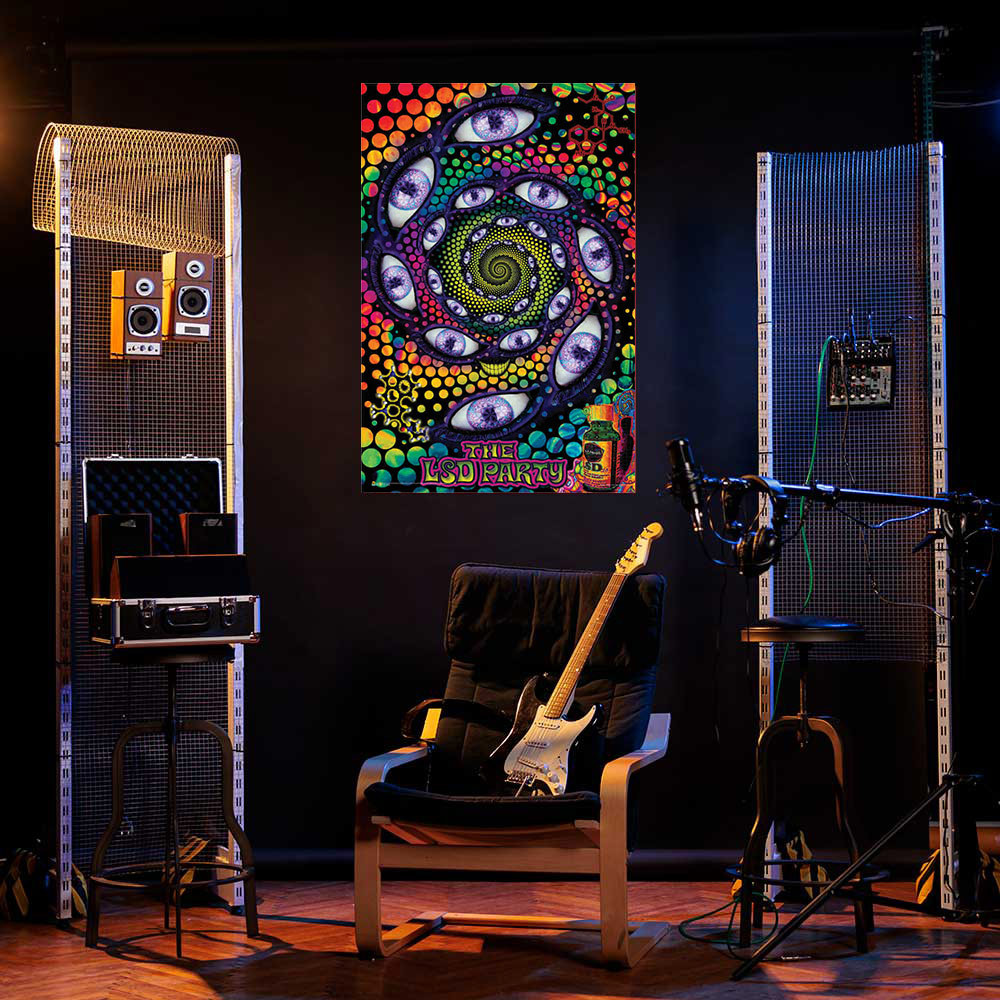 LSD Party by Space Tribe Poster - 24" x 36" - The Blacklight Zone