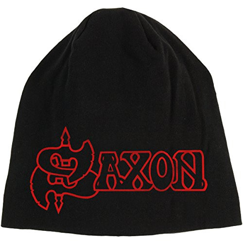 Saxon Logo & Eagle Knit Jersey Beanie - The Blacklight Zone