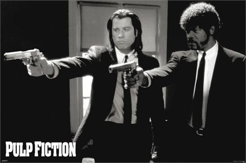 Pulp Fiction - Duo Guns Poster - 36' X 24" - The Blacklight Zone