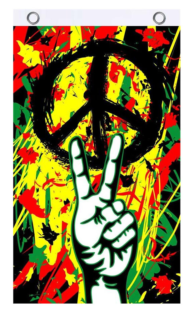 Peace Graffiti Fly Flag 3' x 5' - The Blacklight Zone
