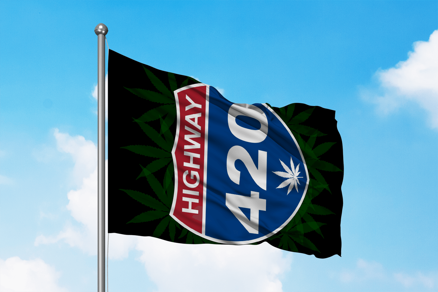 Highway 420 Fly Flag 3' x 5' - The Blacklight Zone