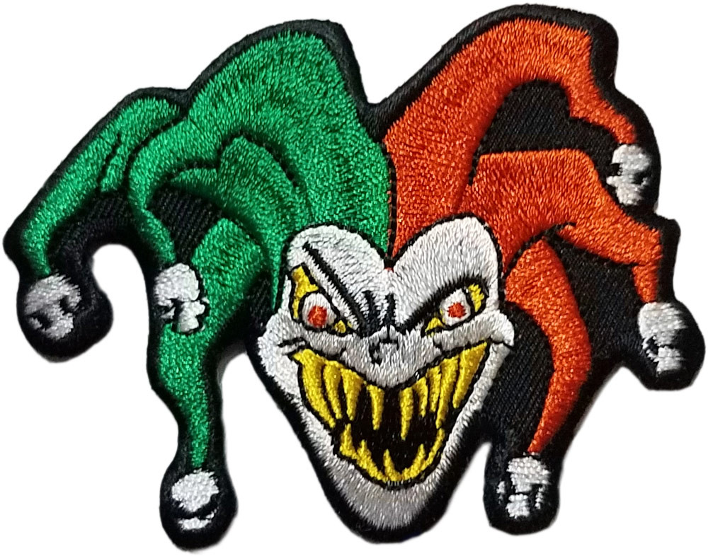 Jester Embroidered Sew On Patch - 3 1/4" X 3" - The Blacklight Zone