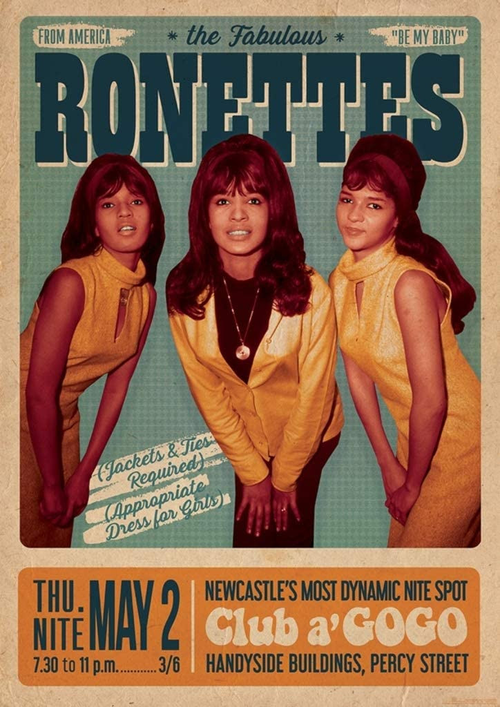 The Ronettes -Newcastle 1968 Concert Bill Poster 23.5x33 inch - The ...