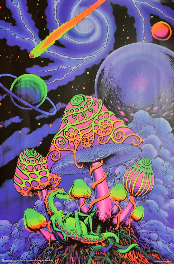 Cosmic Shroom by Space Tribe Non-Flocked Blacklight Poster 24" x 36 ...
