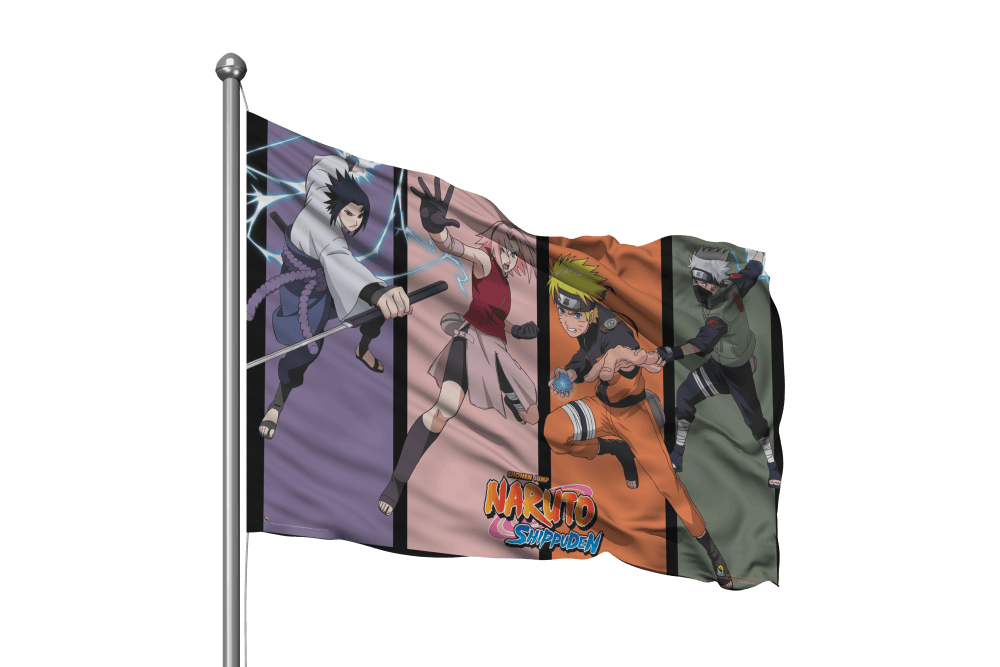 Naruto Team 7 Licensed Fly Flag 3' x 5' - The Blacklight Zone