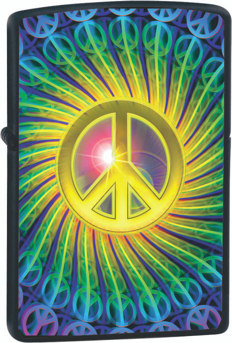 Mo Peace Black Zippo Lighter - The Blacklight Zone