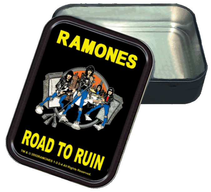 Ramones Road to Ruin Stash Tin Storage Container 4.37" L x 3.5" W x 1 ...