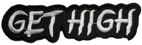 Get High Embroidered Sew On Patch - 4" X 1" - The Blacklight Zone